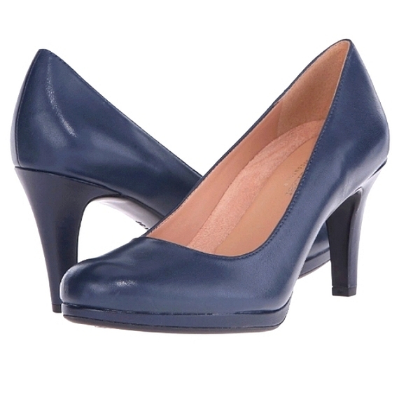Naturalizer | Shoes | Naturalizer Michelle Navy Leather Platform Pumps ...
